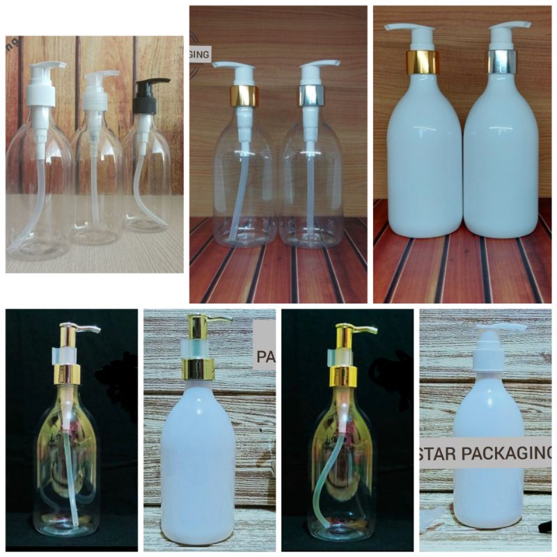 Jual Botol 300ml Botol Pump 300ml Oval Natural Botol Pump 300 ml Putih Tebal Berkualitas Botol ...