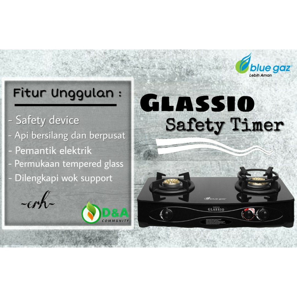 Jual GLASSIO SAFETY TIMER KOMPOR 2 TUNGKU BLUE GAS | Shopee Indonesia