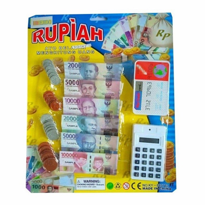 Jual Uang Mainan Anak Kertas Logam Koin Set Kartu Debit Kalkulator ...