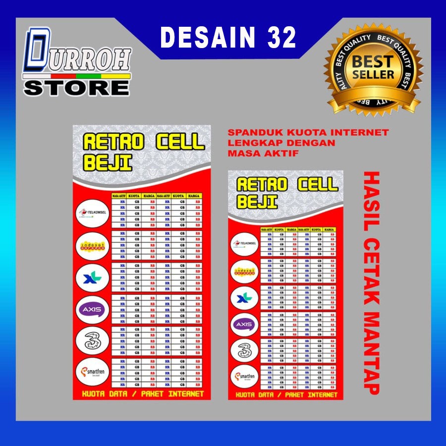 Jual Spanduk Banner Tabel Harga Pulsa All Operator - Bisa Tulis Sendiri ...