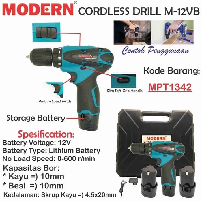 Jual Mesin bor Bor tangan bor Mesin Baterai Modern M-12V/m12v murah ...