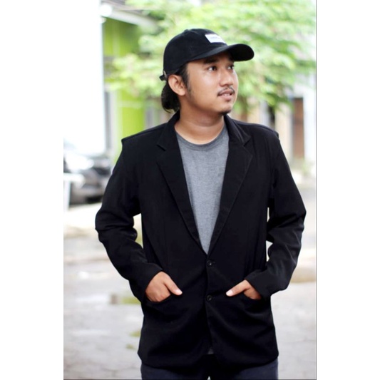 Jual BLAZZER HITAM JAS HITAM SLIMFIT MURAH | Shopee Indonesia