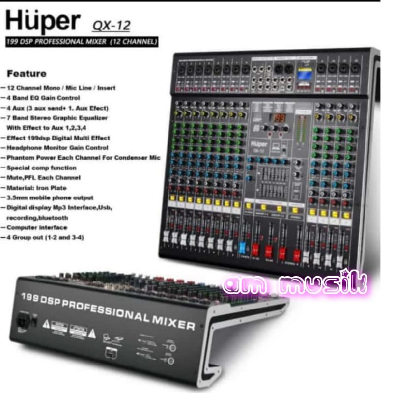 Jual MIXER AUDIO HUPER QX-12 MIXER 12 CHANNEL 199 DSP ORIGINAL QX12 | Shopee Indonesia