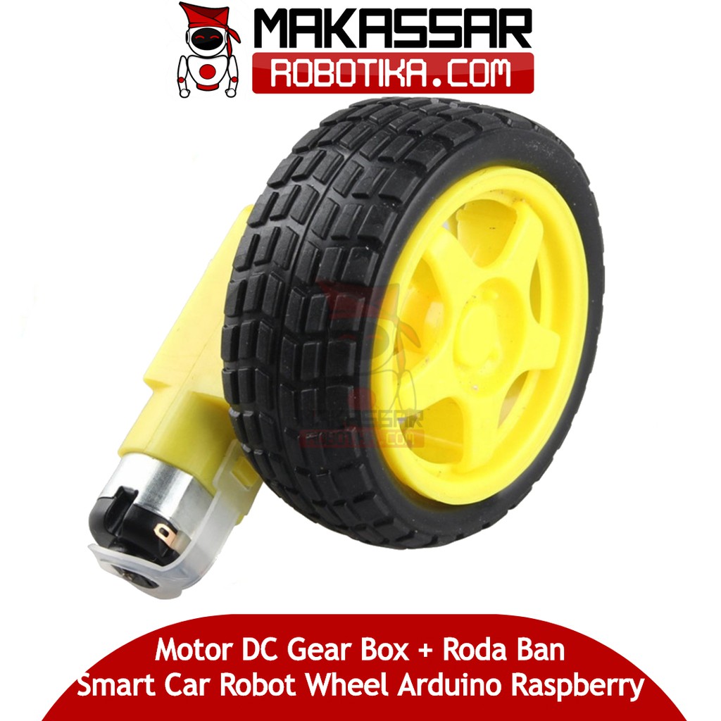 Jual Motor DC Gear Box + Roda Ban Smart Car Robot Wheel Arduino ...
