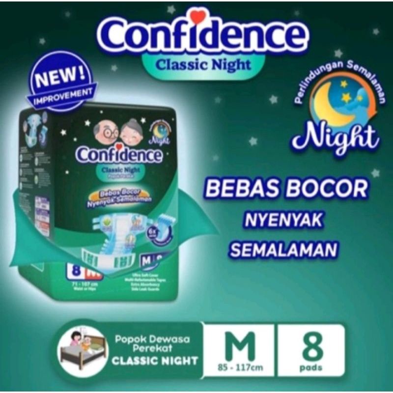 Jual CONFIDENCE Adult CLASSIC NIGHT Diaper TAPE M8 / L7 / XL6. Popok ...