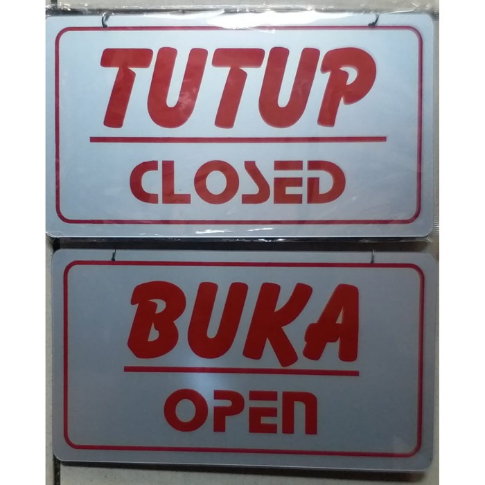 Jual SIGN LABEL BUKA TUTUP - OPEN CLOSE DOOR SIGN GANTUNG PLAT | Shopee ...
