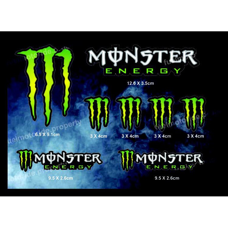 Jual Sticker Monster Energy Set Utk Custom Helm Motor Arai Shoei Cbr ...