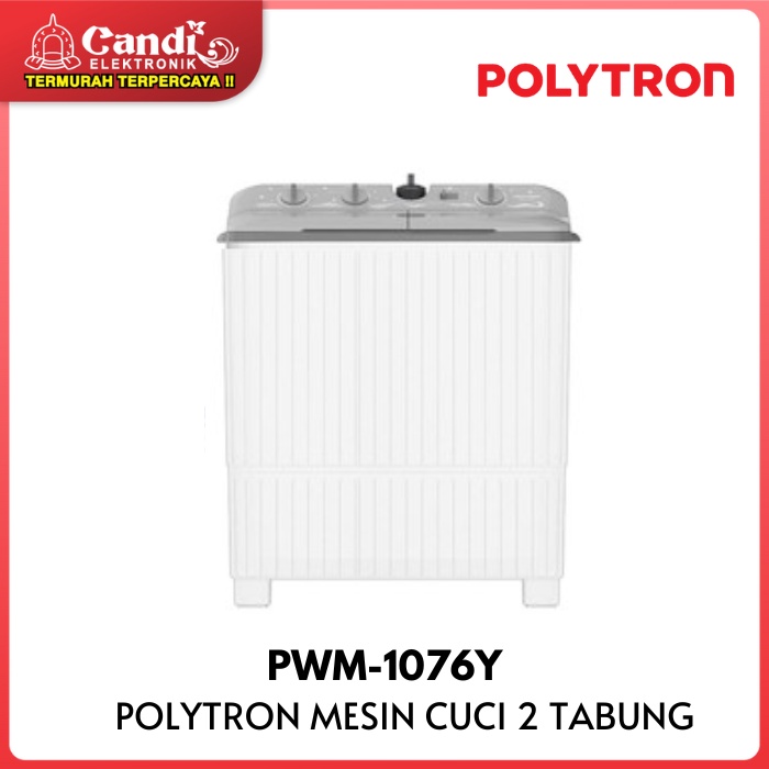 Jual POLYTRON MESIN CUCI PWM-1076Y 10 KG TWIN TUB 2 TABUNG PWM1076Y PWM ...