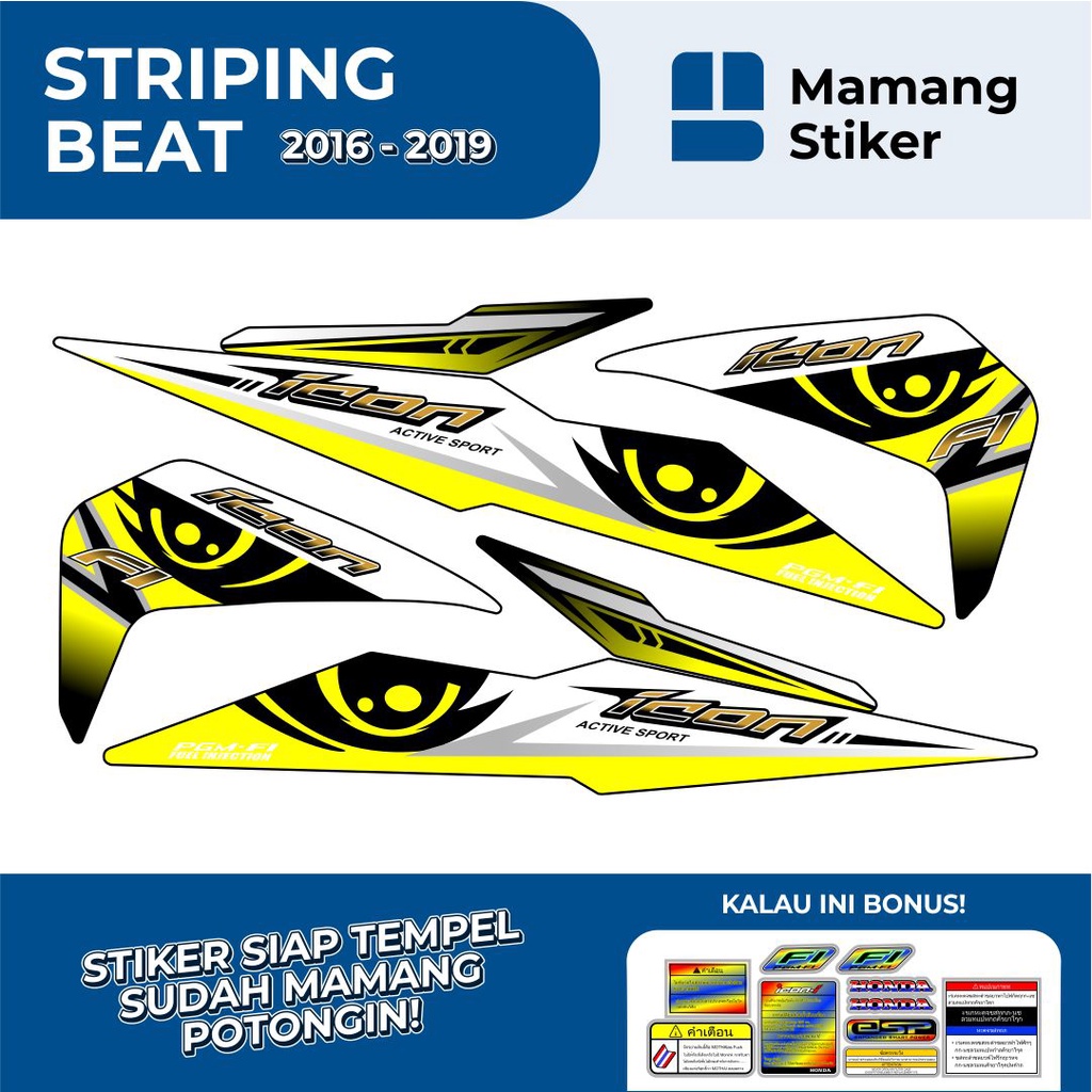 Jual STRIPING HONDA BEAT STREET/STIKER HONDA BEAT VARIASI 29 ICON SHARK ...