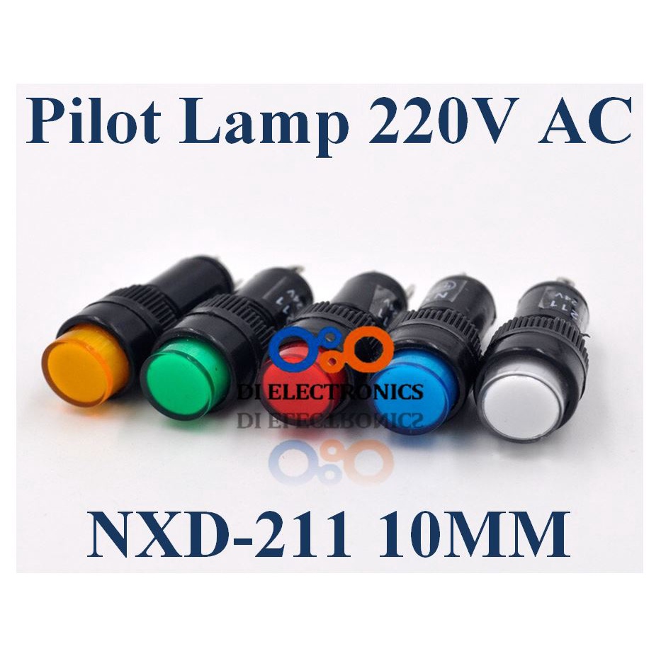 Jual NXD-211 Pilot Lamp 10mm AC 220V Lampu Indikator LED Signal Color ...