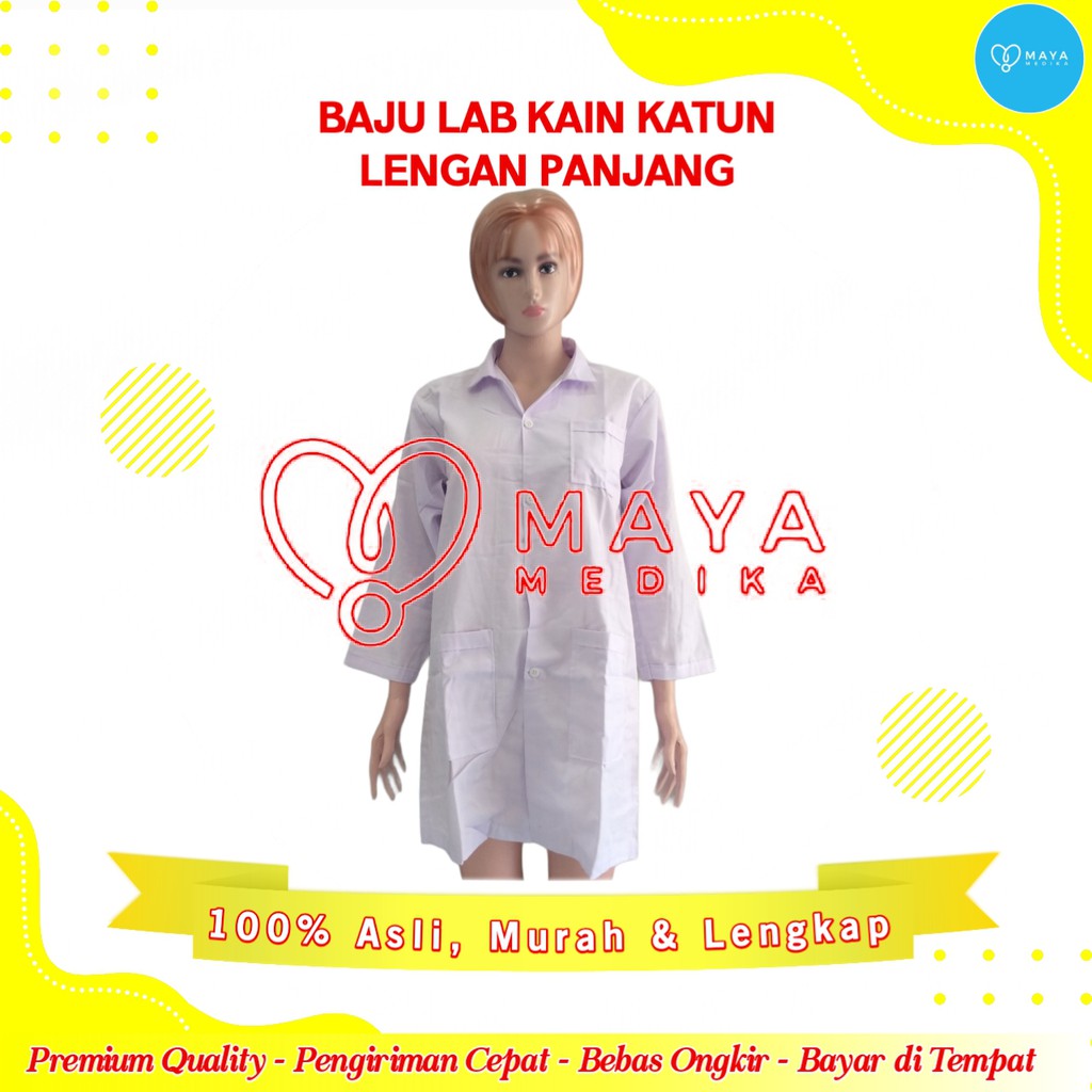 Jual Baju Laboratorium Lengan Panjang Kain Katun | Shopee Indonesia