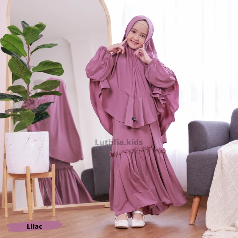 Jual Luthfia kids - Gamis anak perempuan Humaira set Gamis Jersey ...