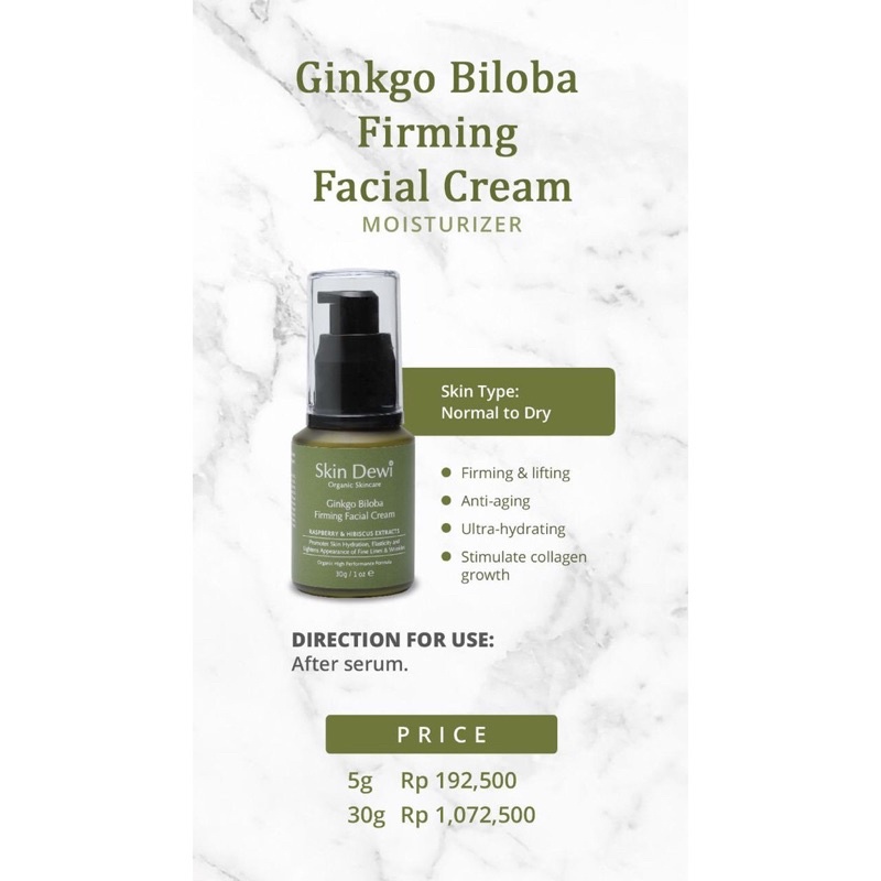 Jual skin dewi GINKGO BILOBA firming facial cream | Shopee Indonesia