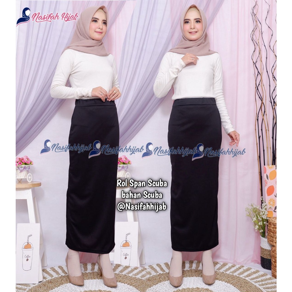 Jual Rok Span Scuba Bahan Scuba || Nasifahhijab | Shopee Indonesia