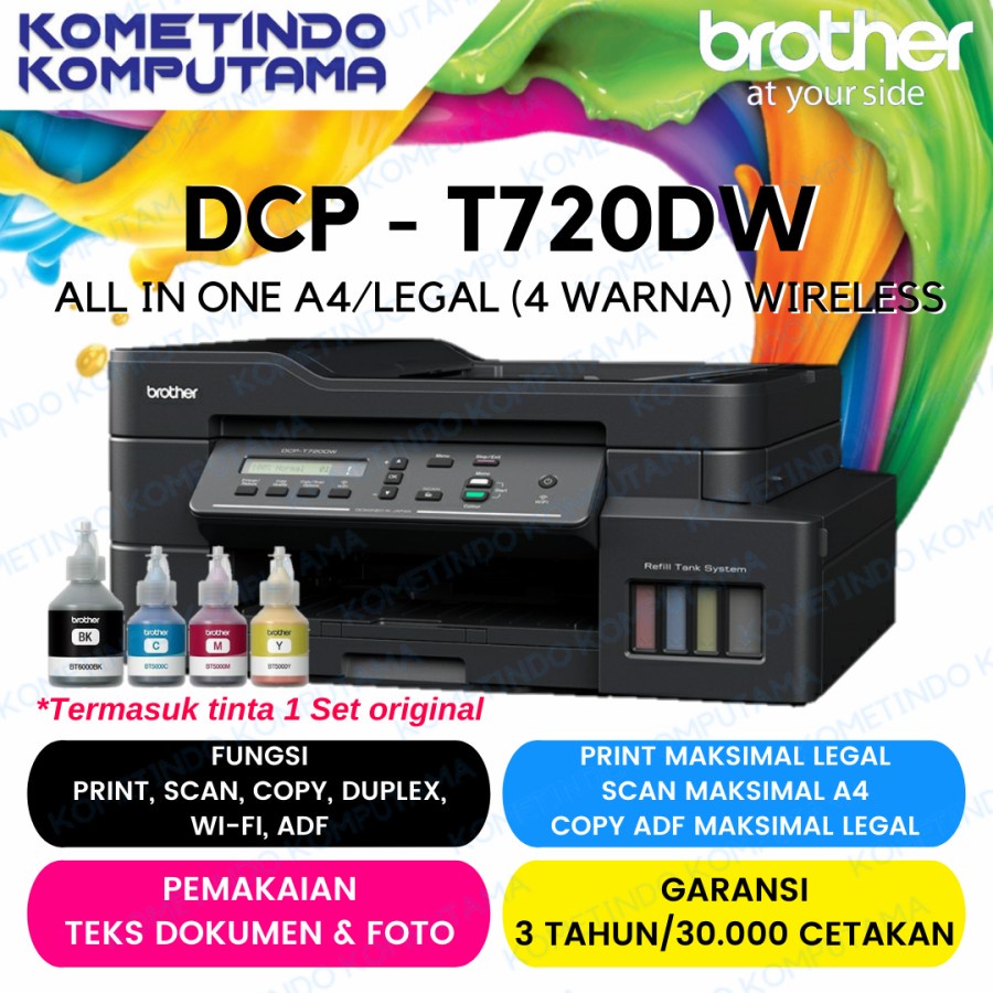 Jual T720DW Brother Printer Ink Tank DCP-T720DW Print Scan Copy Duplex ADF Wi-Fi GARANSI RESMI ...