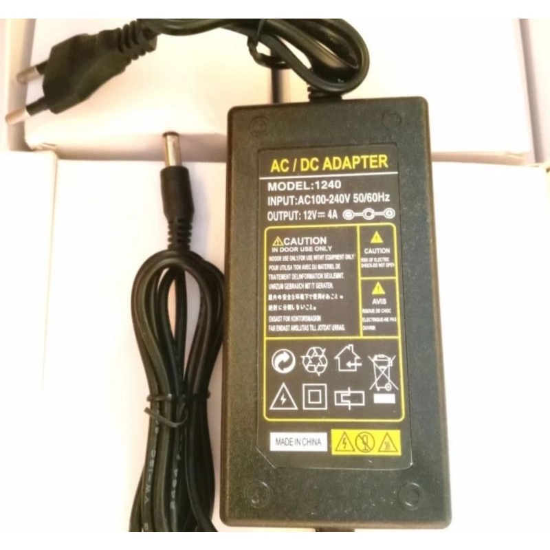 Jual adaptor 12v 4a jack Ac 220v to 12v 4a DC switching power supply ...