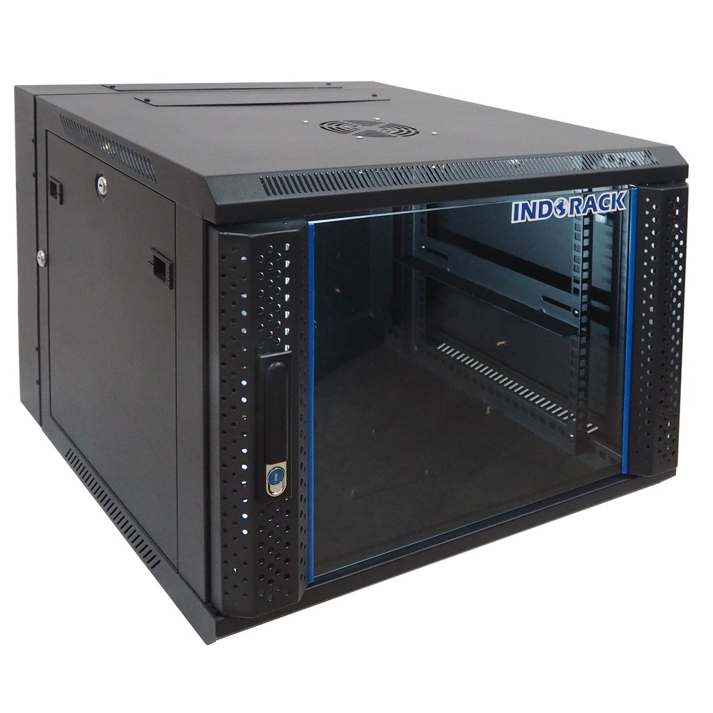 Jual INDORACK WALLMOUNT 8U DEPTH 600MM DOUBLE DOOR - WIR6008D GLASS ...