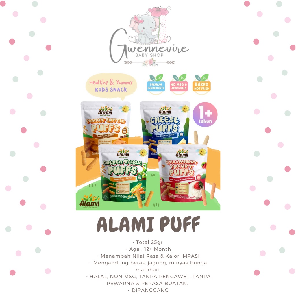 Jual ALAMI Puffs Snack Sehat Untuk MPASI / Snack Anak Sehat / Snack ...