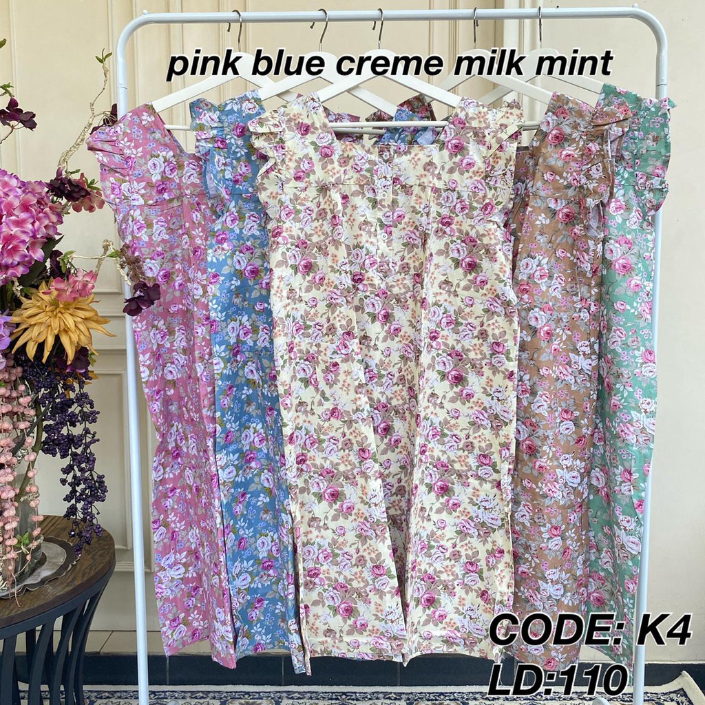 Jual Daster Tangan Pendek Motif Rose Warna Pastel | Shopee Indonesia