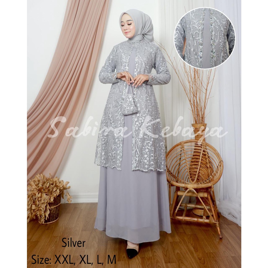 Jual (REALPICT) GAMIS ANGEL FULL BRUKAT TILE MUTIARA REALPICT/GAMIS ...