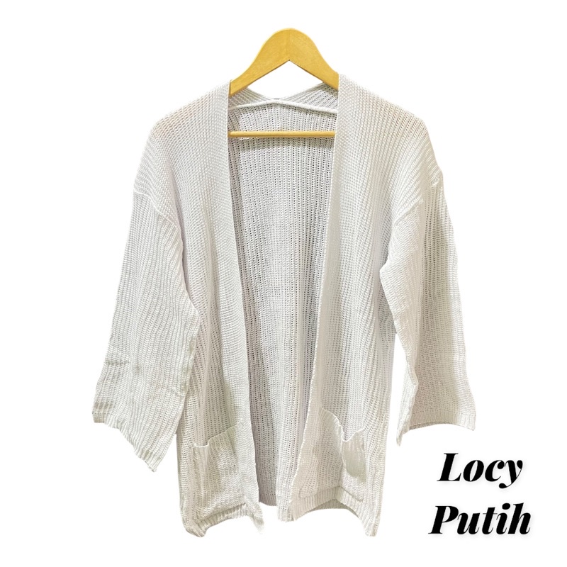 Jual LOCY CARDY Cardigan Rajut Oversized dan Normal Size - Kardigan Polos Wanita Bahan Rajut ...