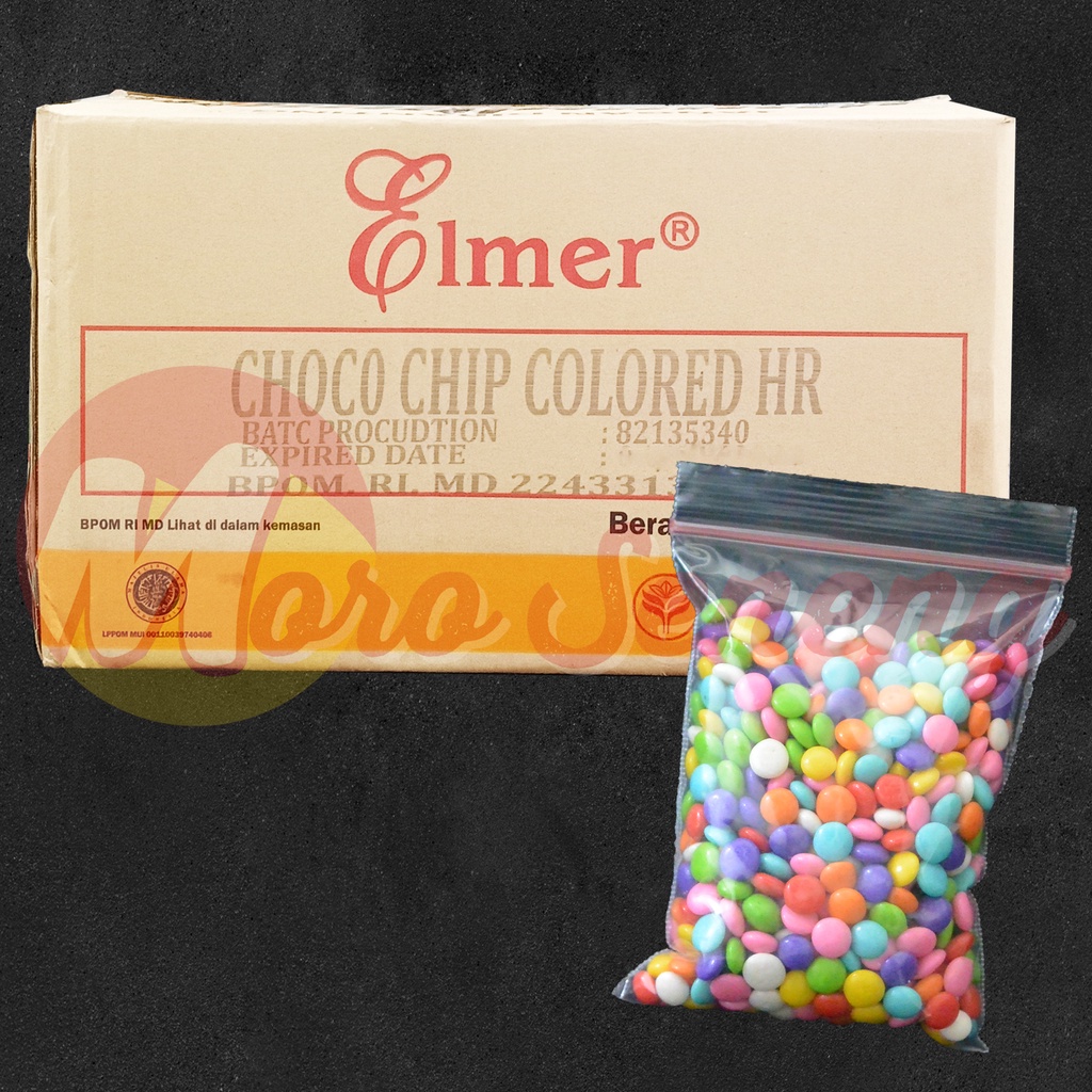 Jual Rainbow Chips / Choco Chip Warna Warni Elmer (Repack) - 100 gram | Shopee Indonesia