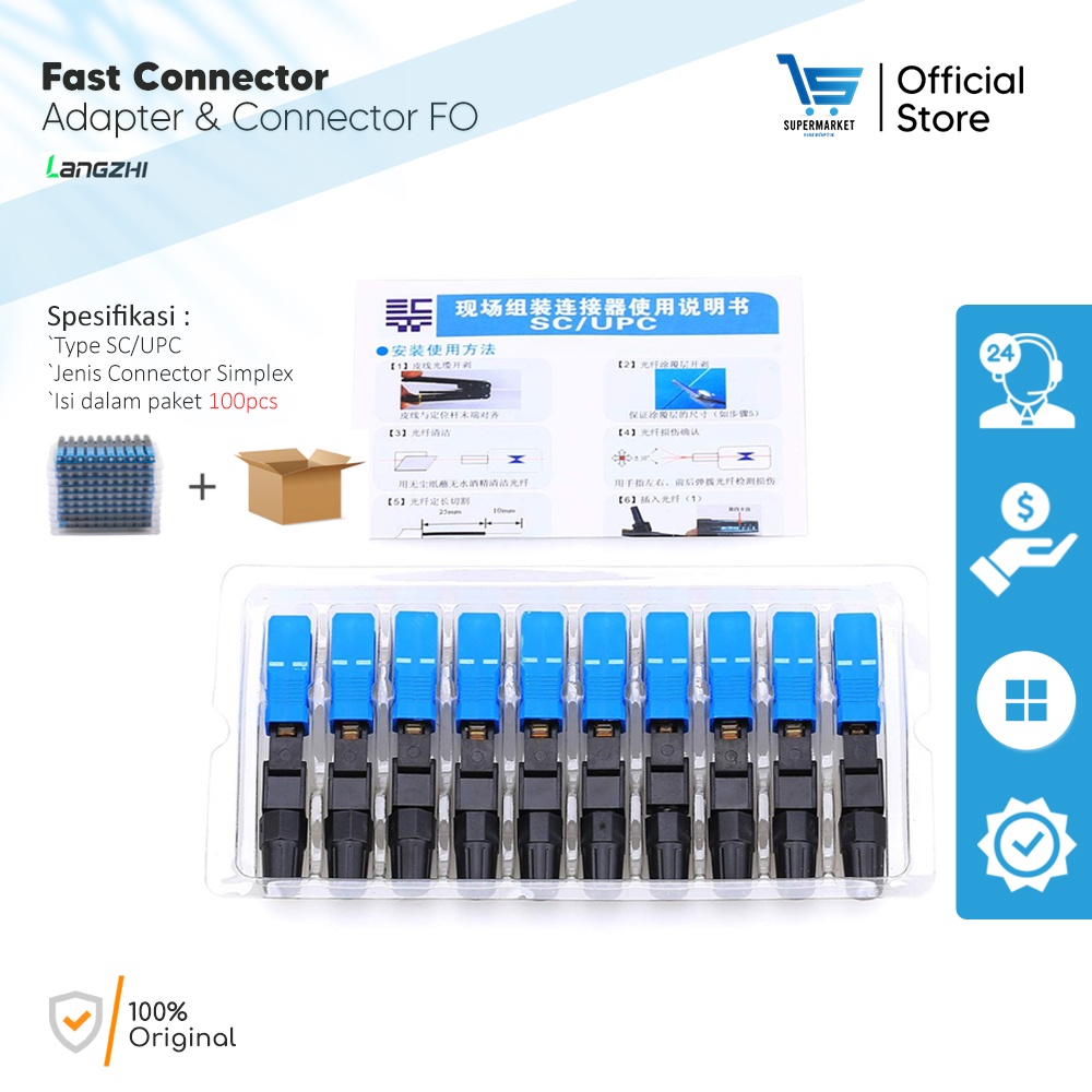 Jual Fast Connector SC UPC Adapter SC UPC Conector Fiber Optik FTTH ...