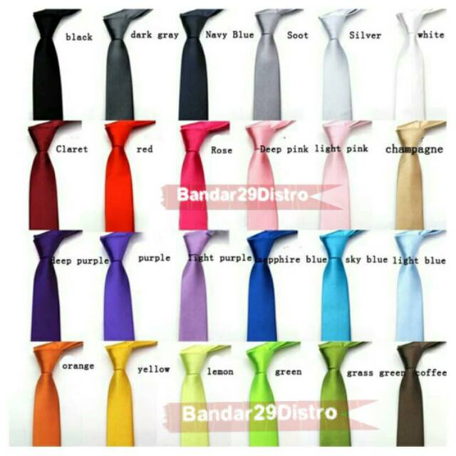 Jual Dasi Pria polos satin slimfit banyak warna | Shopee Indonesia