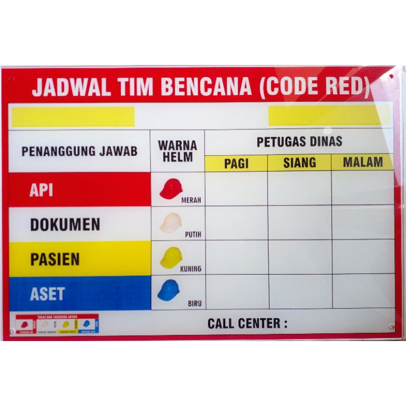 Jual Papan Jadwal Tim Bencana ( CODE RED ) | Shopee Indonesia