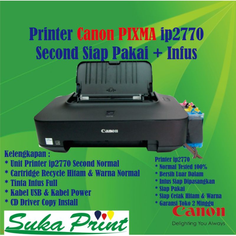 Jual Printer Canon Pixma IP.2770 Fullset Sudah Infus | Shopee Indonesia