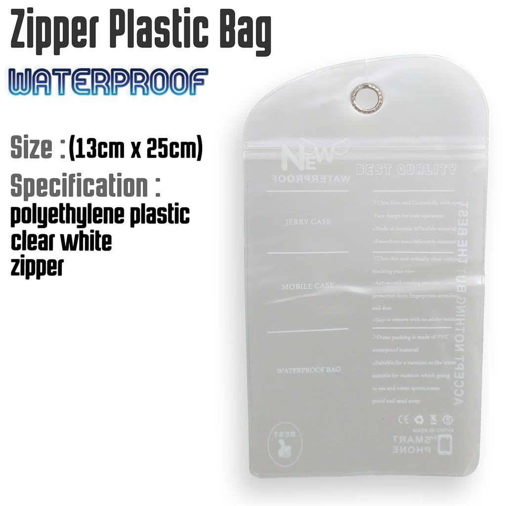 Jual Waterproof Plastic Bag with Zipper | Shopee Indonesia
