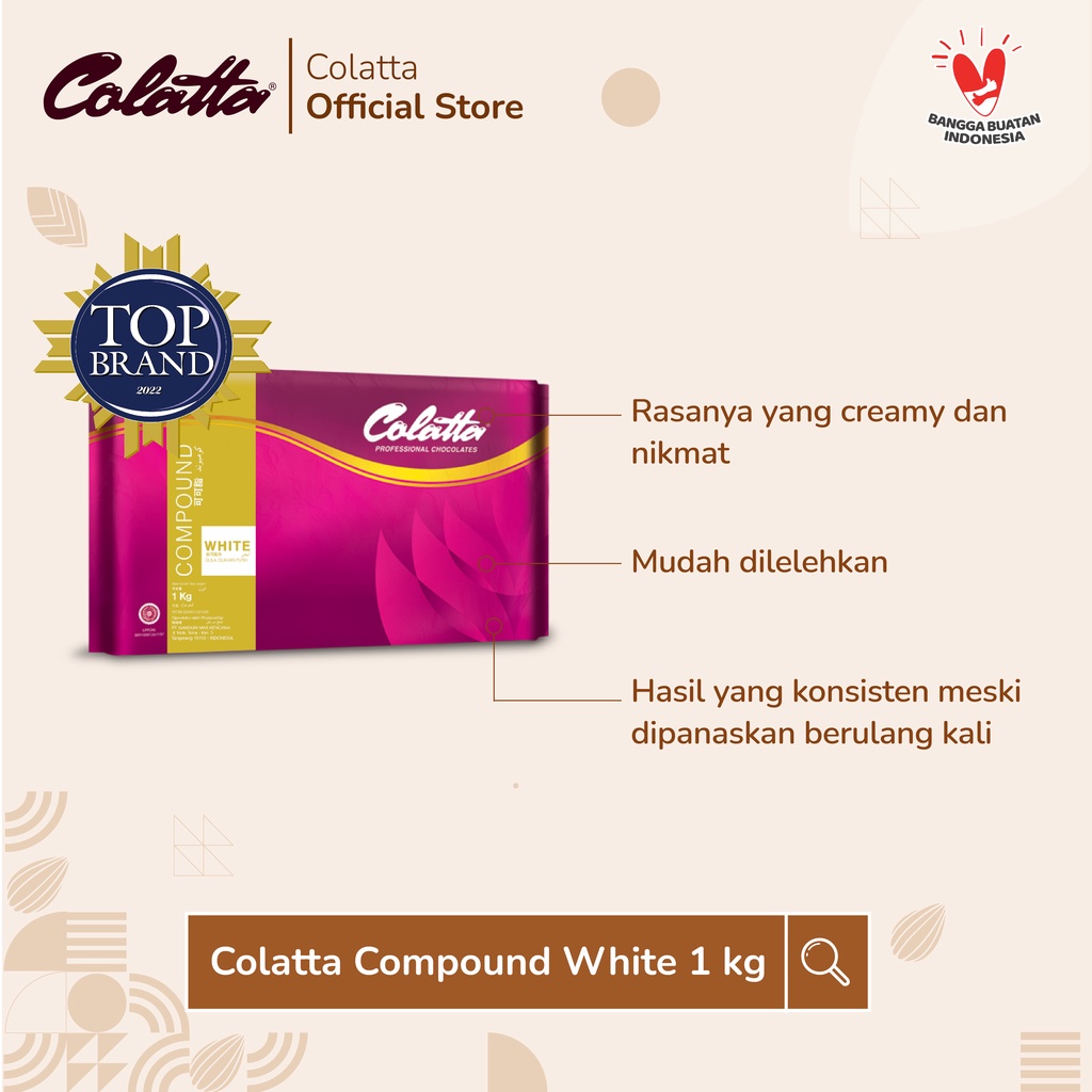 Jual Colatta Compound Chocolate White - Coklat Putih Batang 1Kg ...
