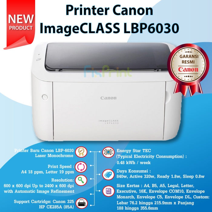 Jual Printer Canon LBP 6030 Printer toner laser monochrome printer laserjet Printer Hitam Putih ...