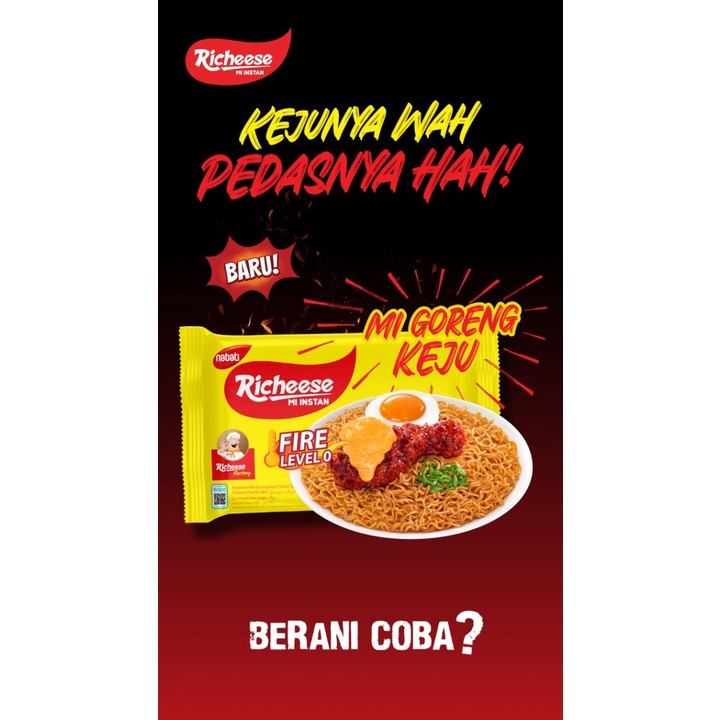 Jual Nabati Richeese Mi Instant | Mi Goreng Keju Fire Level 0 | Shopee ...
