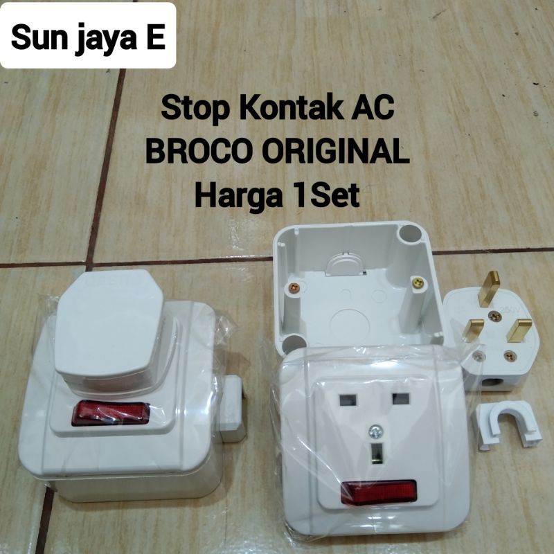 Jual Stop Kontak AC BROCO ORIGINAL 1Set | Shopee Indonesia