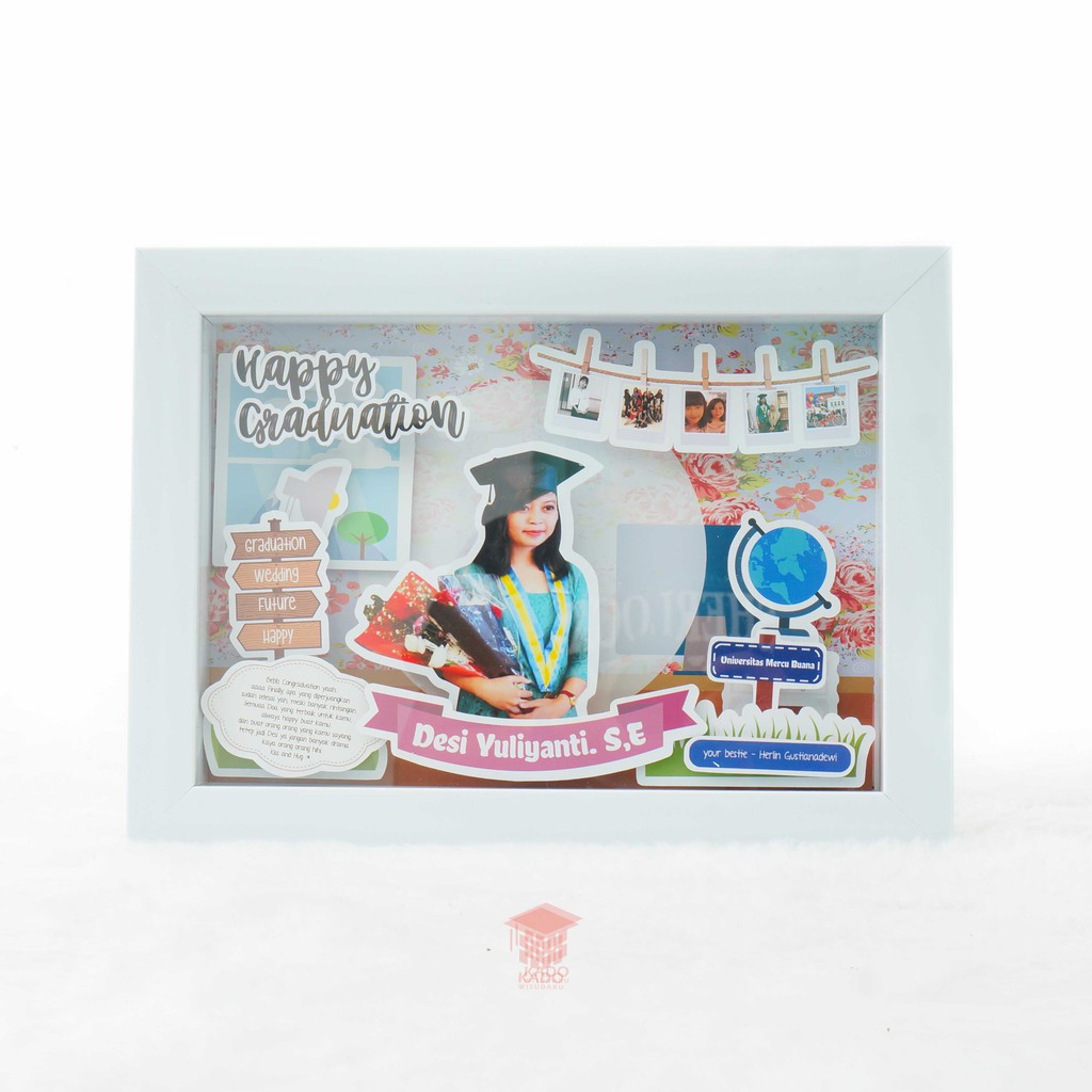Jual Scrap Frame Foto 3D Ukuran besar A4 Kado Wisuda | Shopee Indonesia