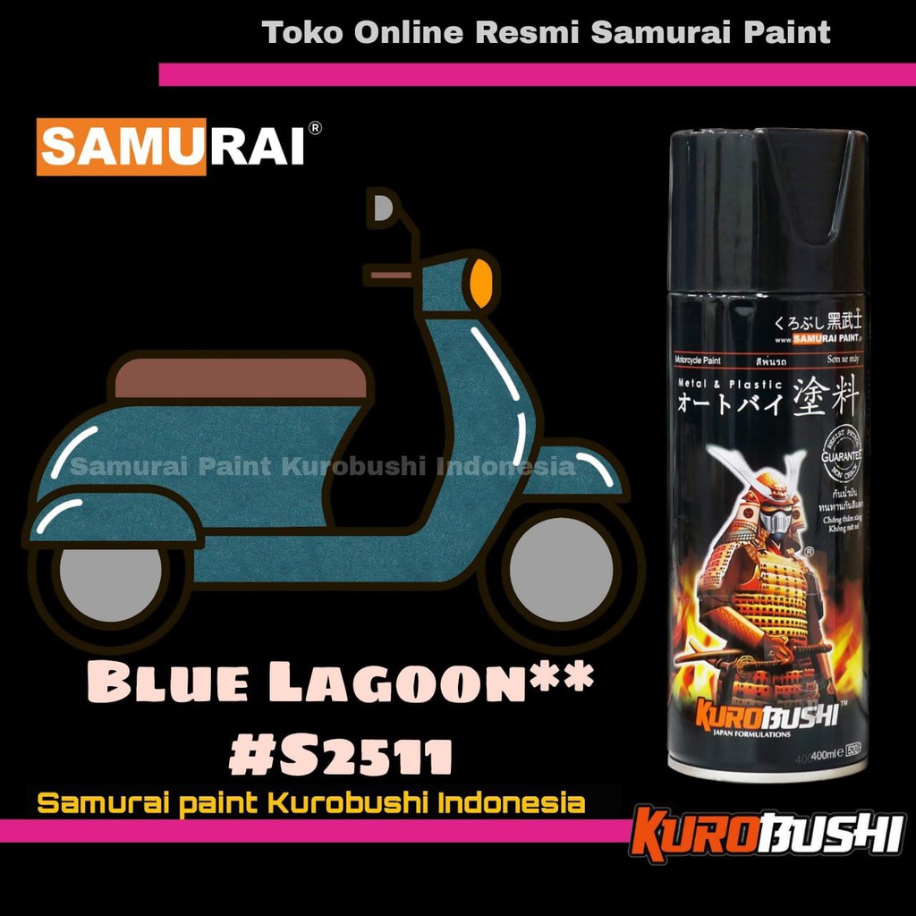 Jual Samurai Paint METALLIC BLUE LAGOON 2511 Warna Metalik Biru Laguna ...