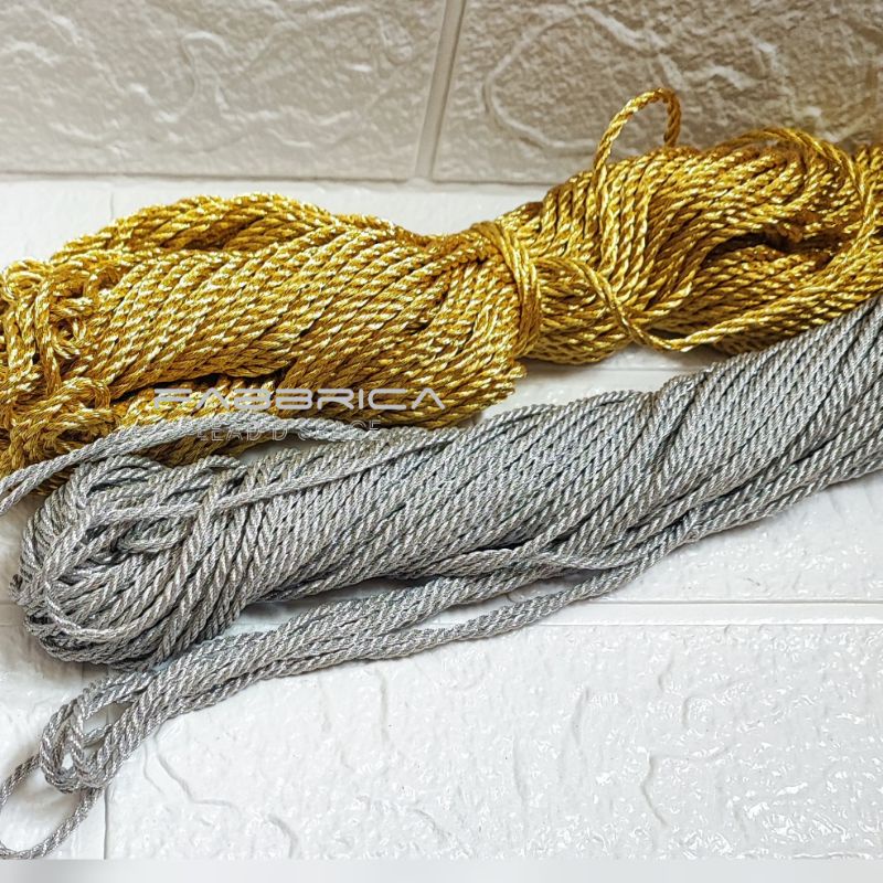 Jual Tali Tambang Emas Gold dan Silver Tali Ikat Packaging Dekorasi ...