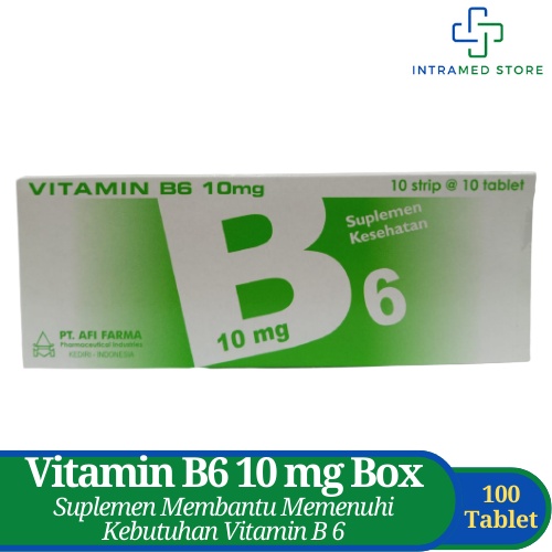 Jual Vitamin B6 10 mg Box isi 100 Tablet - Suplemen Kesehatan Vitamin ...