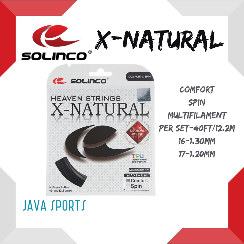 Jual Senar Tenis Solinco X-Natural | Comfort & Spin | Multifilament ...