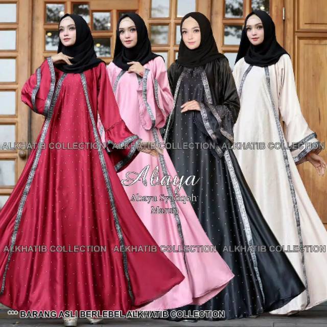 Jual ABAYA UMBRELLA SAFIQOH WARNA HITAM MERAH PINK DAN GOLD BUSUI ...