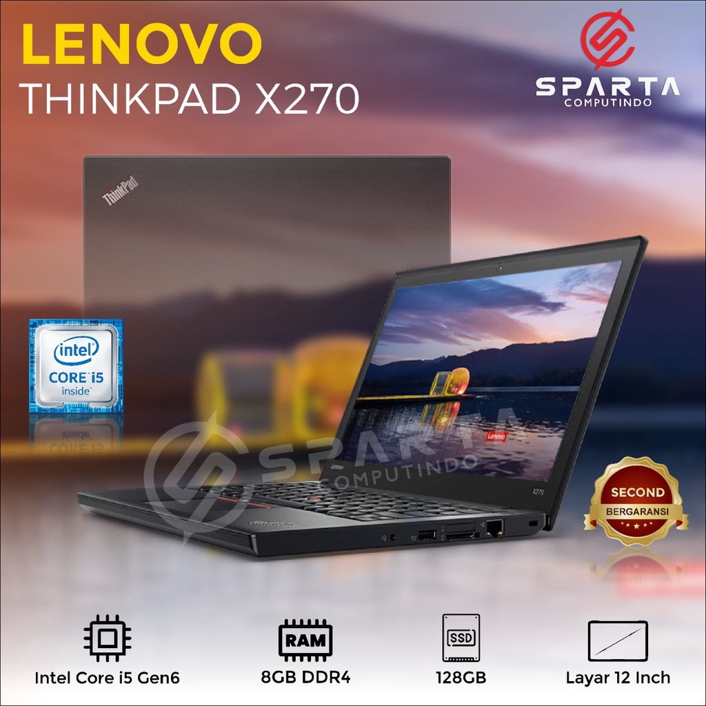 Jual Laptop Lenovo Thinkpad X270 i5 Gen6 Ram 8GB SSD 256GB 12" FHD ...