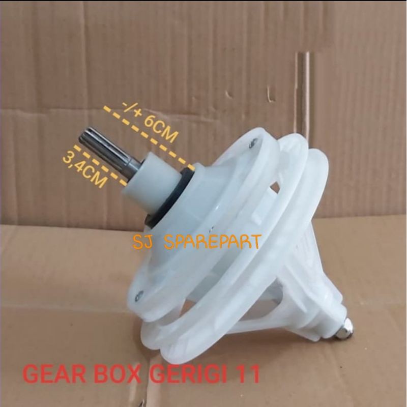 Jual GEARBOX MESIN CUCI GERIGI 11 AS PENDEK / GEARBOX GERIGI 11 ...