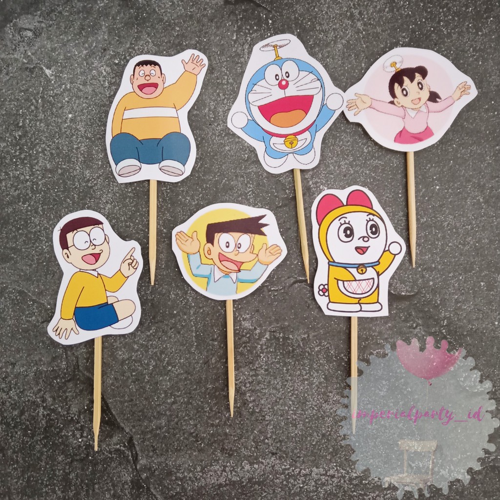 Jual Cake Cupcake Topper Kue Doraemon And Friends Nobita Shizuka Giant ...