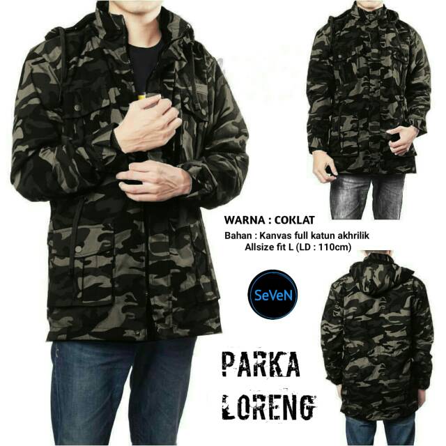 Jual Jaket parka loreng | Shopee Indonesia