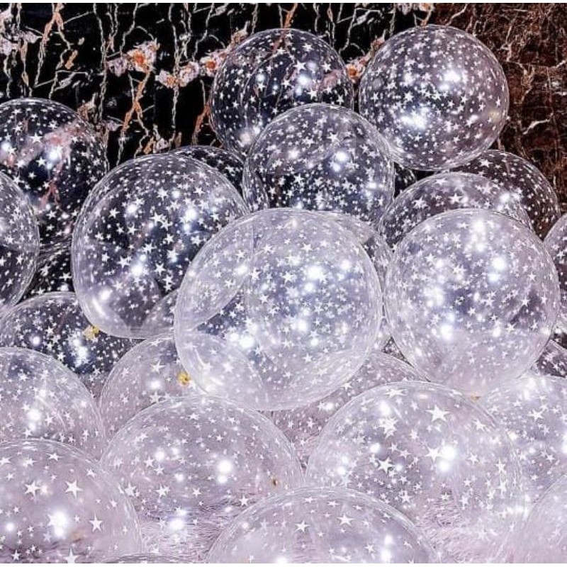 Jual BALON LATEX BINTANG TRANSPARAN ECER / BALON LATEX TRANSPARAN ...