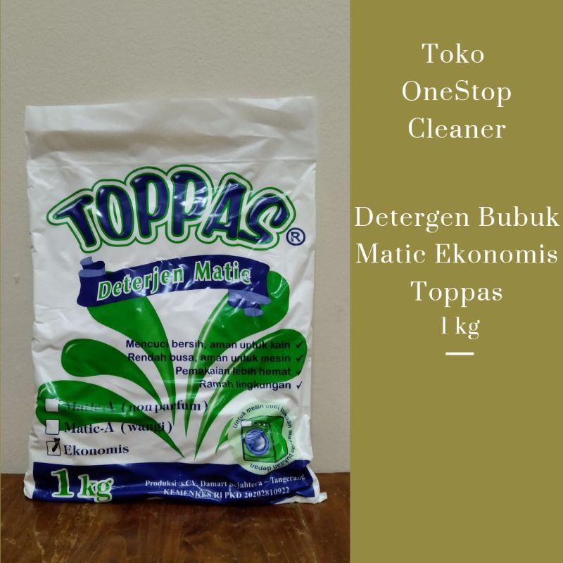 Jual Toppas Detergen Deterjen Sabun Cuci Baju Bubuk Matic Ekonomis 1 kg ...
