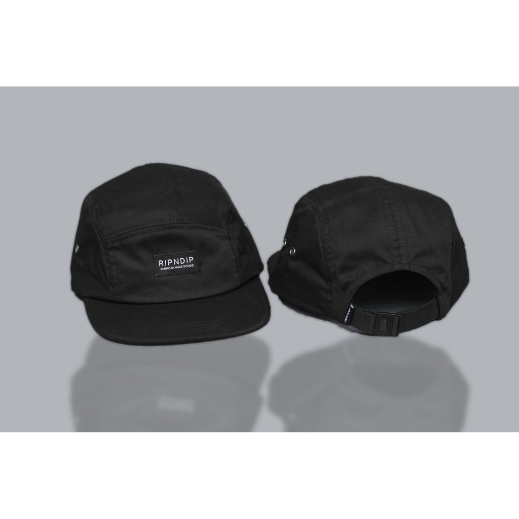 Jual Topi 5 Panel RIPNDIP Black Camp Cap Five Panel Import Quality Full ...