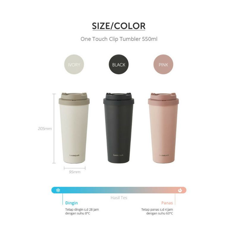 Jual Lock n Lock One Clip Tumbler 550 ml | Shopee Indonesia