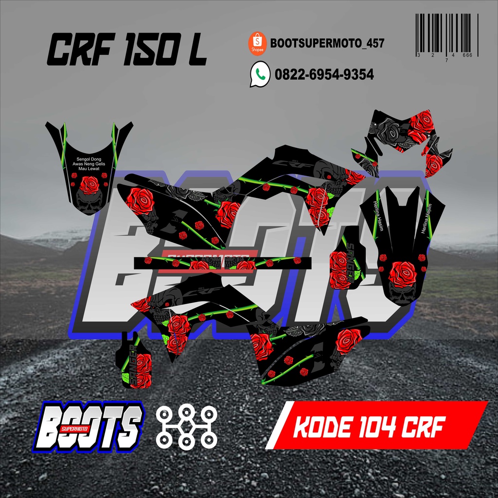Jual stiker crf full body gratis laminasi gloss/doff gratis request ...